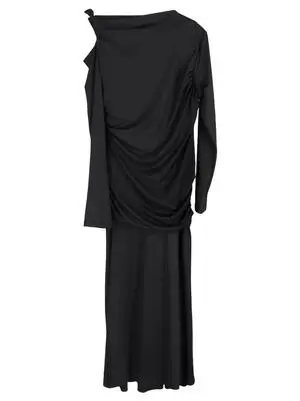 Victoria Beckham Ruched Detail Midi Dress - Black