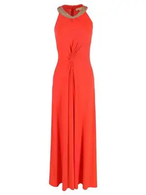 Michael Kors Sleeveless Twist Drape Maxi Dress - Red