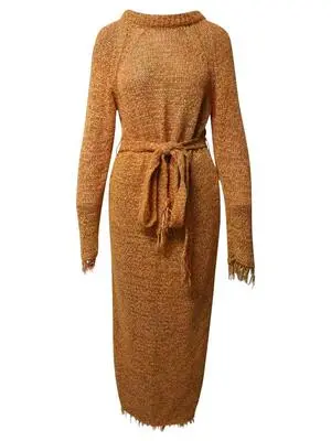Nanushka Kaize Fringed Midi Dress - Brown
