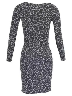 Michael Kors Leopard Print Midi Dress - Black