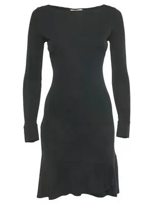 Tory Burch Cotton Long Sleeve Mini Dress - Black