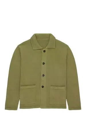 FORTELA Buttoned Cotton Cardigan - Green