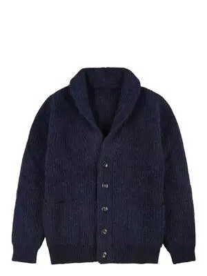 FORTELA Shawl-collar Cardigan - Blue