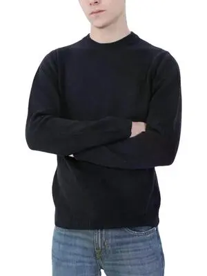 RE_BRANDED Round Neck Long Sleeve Sweater - Blue