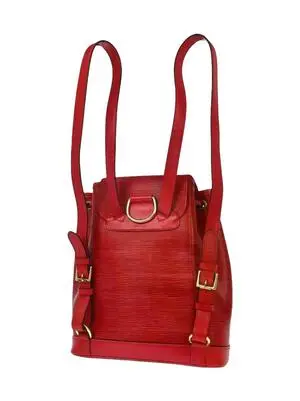 LOUIS VUITTON 1990s-2000s Mm Montsouris Monaco Textured Leather Backpack - Red