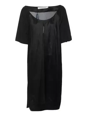 Marina Rinaldi Pleated Satin Top - Black