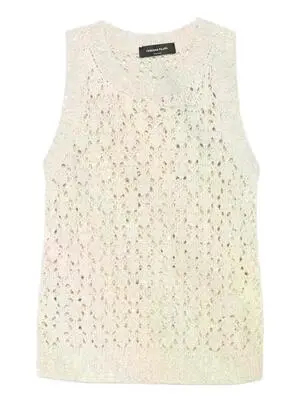 Fabiana Filippi Sequin-embellished Open-knit Vest - Neutrals