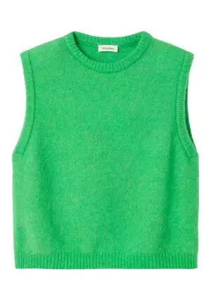 American Vintage Sleeveless Crew-neck Knit Top - Green