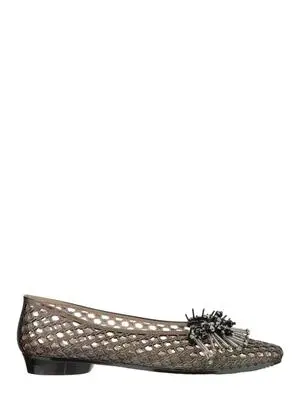 HEAVENLY JELLY Bead-embellished Mesh Ballerina Flats - Black