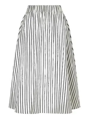 Maria Mcmanus Striped Organic Cotton-poplin Midi Skirt - Multi