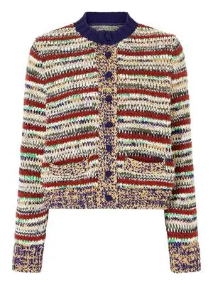 Sacai Striped Cotton-blend Cardigan - Multi