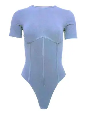 FLEUR DU MAL Fleur Du Mal Seam Detail T-Shirt Bodysuit Blue