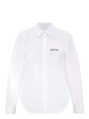 Balenciaga Logo Detail Cotton Shirt - White