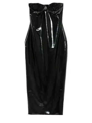 Oseree Strapless Midi Dress - Black