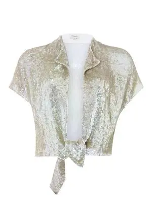 TEMPERLEY LONDON Filigree Sequin Embellished Jacket - Neutrals