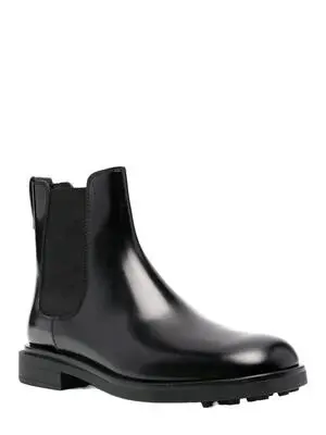 TOD'S Elasticated Calf Leather Ankle Boots - Black