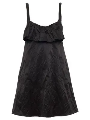 Chloé Satin Crinkle Mini Dress - Black
