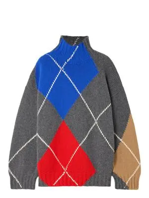 JW Anderson X Pringle Argyle Wool Turtleneck Sweater - Multi