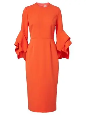 ROKSANDA Ruffled Midi Dress In Venetian - Red