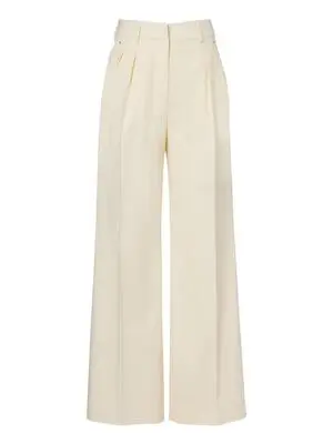 Moncler Wide-leg Cotton Trousers - White