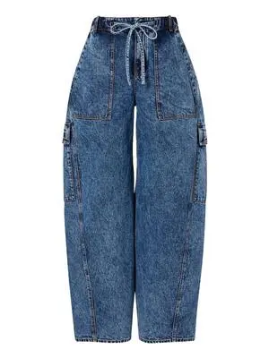 Alaïa Barrel-leg Jeans In Bleu Neige - Blue