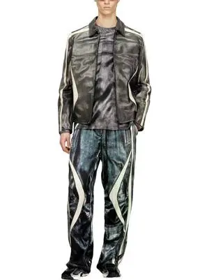 DIESEL® Leather Zip-up Jacket - Grey