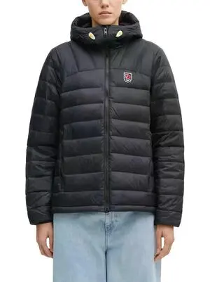 Fjallraven Logo Detail Hooded Padded Jacket - Black