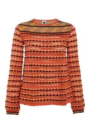 Missoni Open-knit Long Sleeve Sweater - Orange
