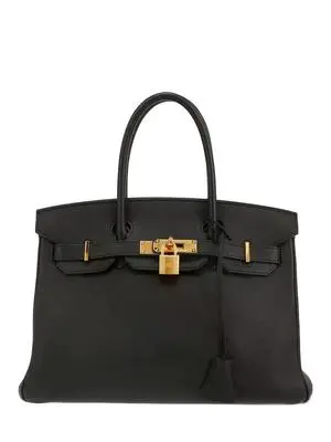 Hermès 30 Birkin Leather Tote Bag - Black
