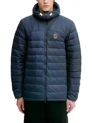 Fjallraven Padded Hooded Jacket With Logo Detail - Blue