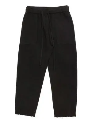 UMA WANG Raw Hem Track Pants - Black