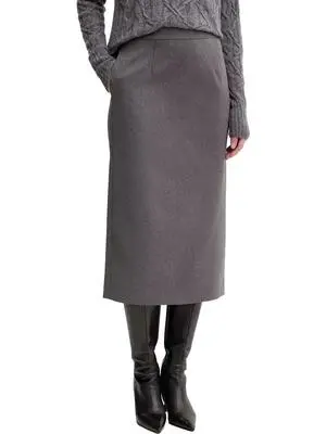 Luisa Spagnoli Pencil Skirt With Side Pockets - Grey