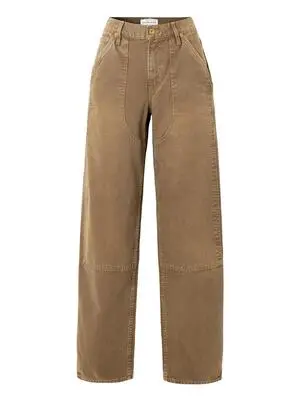 SLVRLAKE Tess Worker Paneled Relaxed Wide-leg Barrel Jeans - Brown