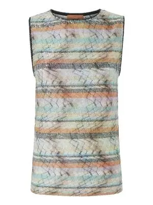Missoni Missoni Striped Sleeveless Top Neutrals