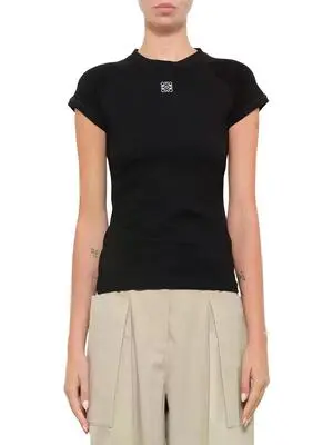 Loewe Anagram Logo Embroidered T-shirt - Black
