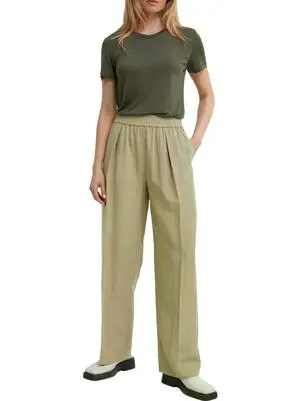 SAMSOE SAMSOE Sajulia Pleated Wide Leg Trousers - Neutrals