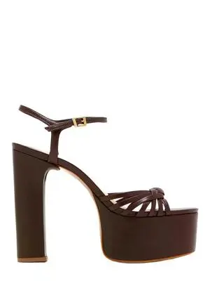 Schutz Tara Braided Platform Sandals - Brown