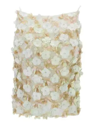 P.a.r.o.s.h Sleeveless Floral-appliqué Top - White