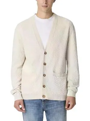 Missoni V-neck Cardigan With Button Fastening And Welt Pockets - Neutrals