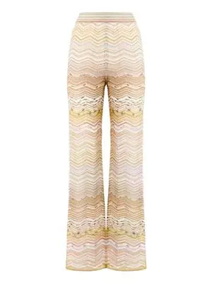 Missoni Chevron-knit Sequin-embellished Trousers - Neutrals