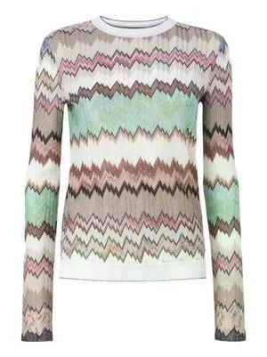 MISSONI Missoni Long-Sleeve Chevron Pattern Knit