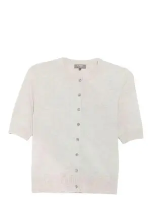 N.peal Short-sleeve Button Cardigan - Neutrals