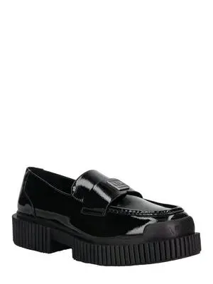 Armani Exchange Logo Plaque Loafers - Black