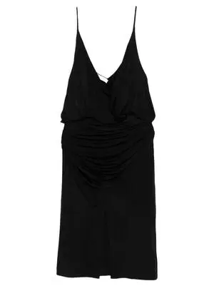 IRO PARIS Helia V-neck Split Midi Dress - Black