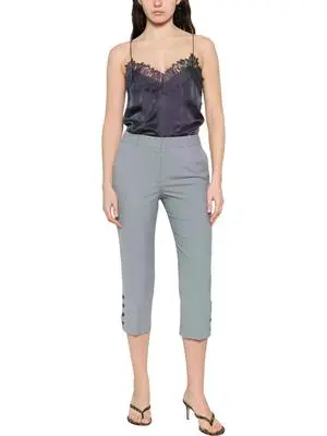 IRO PARIS Button-embellished Cropped Trousers - Grey
