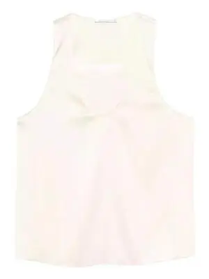 Patrizia Pepe Patrizia Pepe Sleeveless Blouse With Logo Detail Neutrals