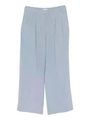 Gant Pleated Concealed-fastening Trousers - Blue