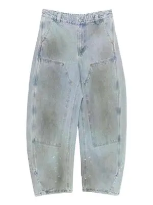 CROQUIS Stone-washed Denim Jeans With Paint Splatter Detail - Blue