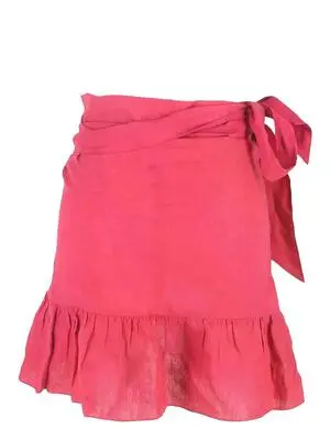 ISABEL MARANT VINTAGE Isabel Marant Vintage Ruffled Wrap Mini Skirt Red