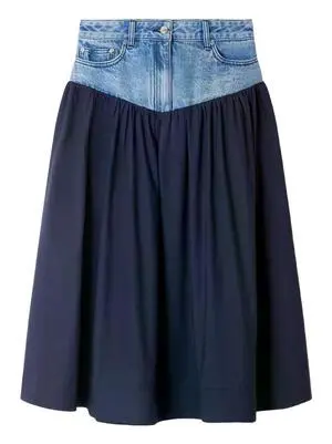 Sandro Mixed-material Maxi Skirt - Blue